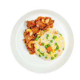 Gong Bao Chicken w/ Mix Veggie and Egg Fried Rice